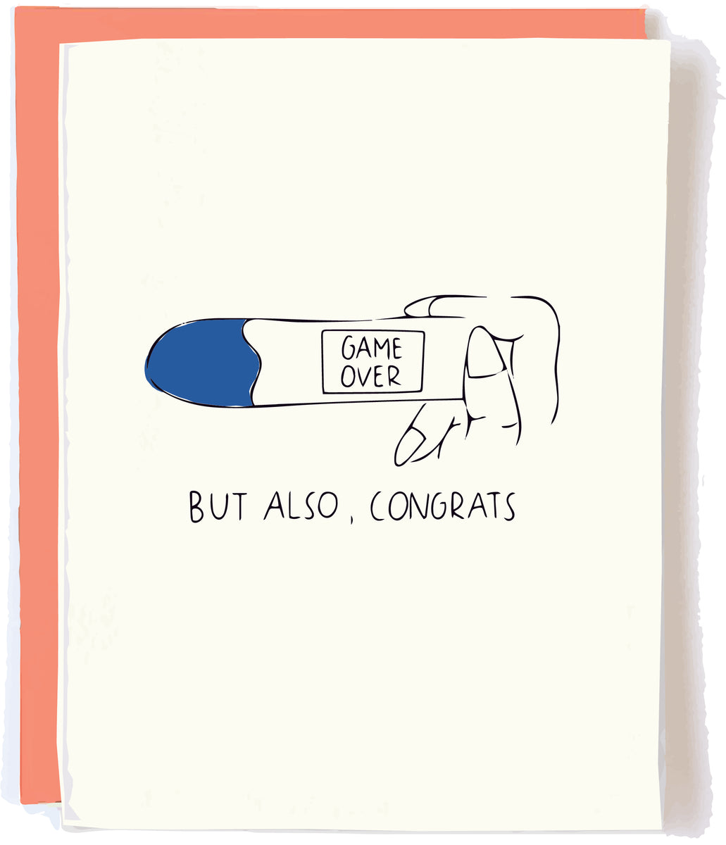 Pop and Paper - Game Over Pregnancy Card – pop + paper